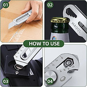 Multipurpose Heavy-Duty Utility Knife, 2024 Upgraded Utility Knife Box Cutter, Retractable Snap Blade Utility Knife, Razor Knife Box Cutter Utility Knife Multitool (1 Pack, Knife With 10 Blades)