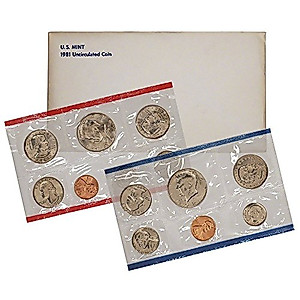 1981 Various Mint Marks United States Mint Uncirculated Coin Set in Original Government Packaging Uncirculated
