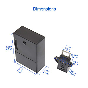ETEKJOY RFID Electronic Cabinet Lock Hidden DIY for Wooden Cabinet Locker Drawer Cupboard (Black)