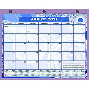 2023-2024 Academic Year 12 Months Student Calendar/Planner in Protective Sleeve for 3-Ring Binder, Desk or Wall -v013