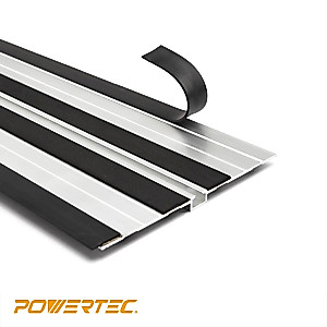 POWERTEC 71691 110 Inch Track Saw Guide Rail Connector Set for DeWalt Track Saws, Clamping Options Includes 2x55" Aluminum Extruded Guided Rails and (1) Guide Rail Connector for Woodworking Projects