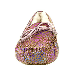 UGG Girls K Dakota Spots Slipper, Chestnut Sparkle Suede, 6 Big Kid