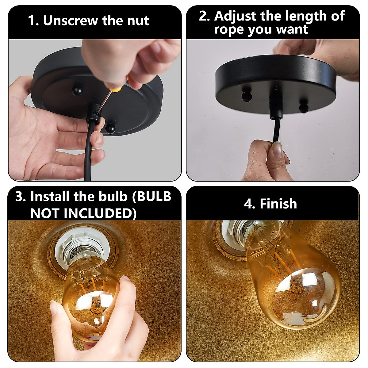 ALAISLYC Black Farmhouse Pendant Lights Matte Pendant Lighting for Kitchen Island Industrial Adjustable Height Vintage Dome Hanging Light Fixtures for Barn, Dining Room 3 Packs