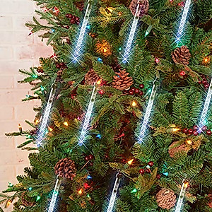 Dazzle Bright White Christmas Tree Lights, 360 LED 4 Inch 18 Tubes Waterproof Meteor Shower Rain Lights, Christmas Decorations for Outdoor Indoor Xmas Tree Bushes Yard Party Wedding Decor