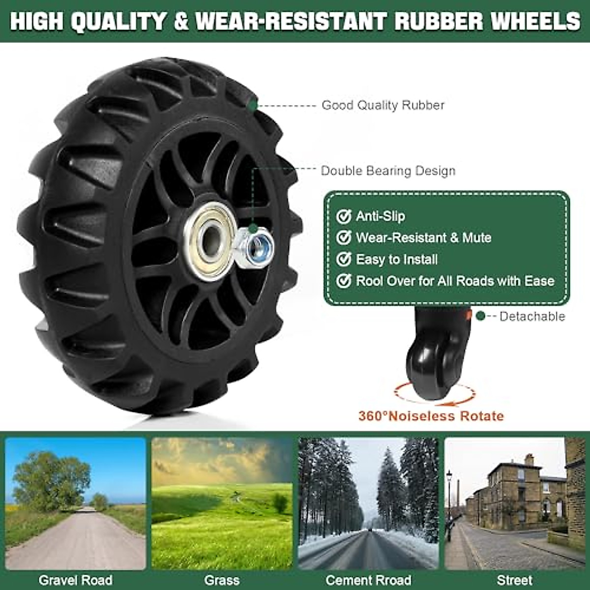 SELORSS 2-in-1 Foldable Hand Truck Utility Cart, Portable Grocery Shopping Cart with Wheels and Removable Waterproof Bag, Collapsible Lightweight Large Capacity for Supermarket, Laundry, Camping