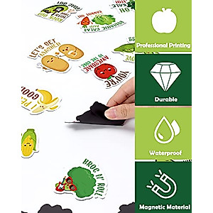 16PCS Funny Fridge Magnets Veggie and Fruit Puns Cute Magnets Vegetables Refrigerator Magnets Vegan Decorative Magnets Fun Magnets for Fridge Office School Whiteboard Magnet Stickers for Adult