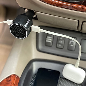 OdorStop Ozone Go Vehicle Deodorizer with Ozone, On/Off, and 2 USB Ports
