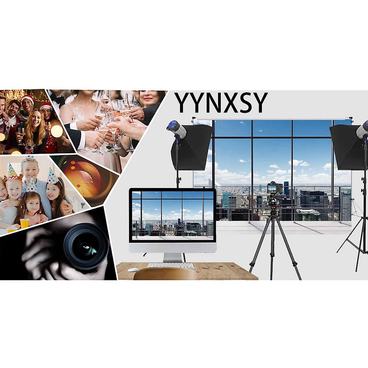 YYNXSY 7X5FT Office Backdrop for Video Conference Backdrop with Window Background Screen for Video ConferencingChildren Taking Photography Studio Background Holiday Party Birthday Party YY-1005