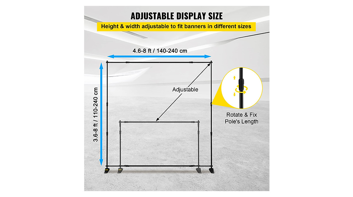 VEVOR 8×8 ft Banner Stand for Trade Shows & Photography