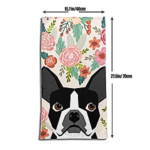 Dujiea Boston Terrier Dog Kitchen Dish Towel Soft Highly Absorbent Hand Towel Home Decorative Multipurpose for Bathroom Hotel Gym and Spa 15 X 27 Inches