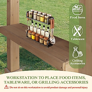 MUPATER 8' x 5' Wooden Grill Gazebo with Sloping Metal roof, 2 Full Size Grills, Rainwater Drainage, BBQ Canopy for Outdoor Patio, Lawn, Garden, Backyard