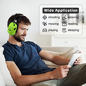 Dison Bluetooth Ear muffs, 36dB Noise Reduction Safety Earmuffs, Wireless Hearing Protection Headphones (Green)