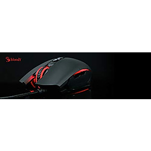 BLOODY SP80 Optical Switch Gaming Mouse - Fastest Mouse Switch in Gaming - Enthusiast Grade Gaming Sensor - 8 Programmable Buttons - Non-Slip Rubberized Texture - Black - 12,000 FPS