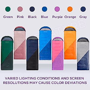 Clostnature Sleeping Bag for Adults and Kids - Lightweight Camping Sleeping Bag for Girls, Boys, Youths, Ultralight Backpacking Sleeping Bag for Cold Weather - Compression Sack Included(Left Zipper)