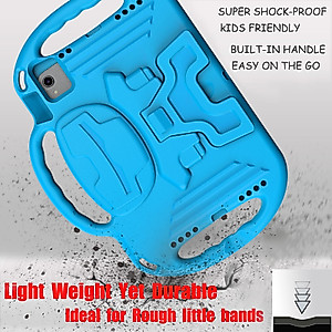 LTROP Kids Case for iPad Air 6th Gen(11",2024) & Air 5th/4th Gen & Pro 11, Durable Shockproof Case with Shoulder Strap Handle Stand for iPad 10.9 & 11 inch Tablets, Blue