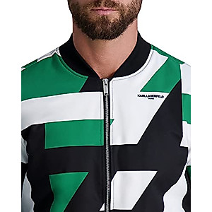 Karl Lagerfeld Paris Men's Color Block Jacket, Green, X-Large