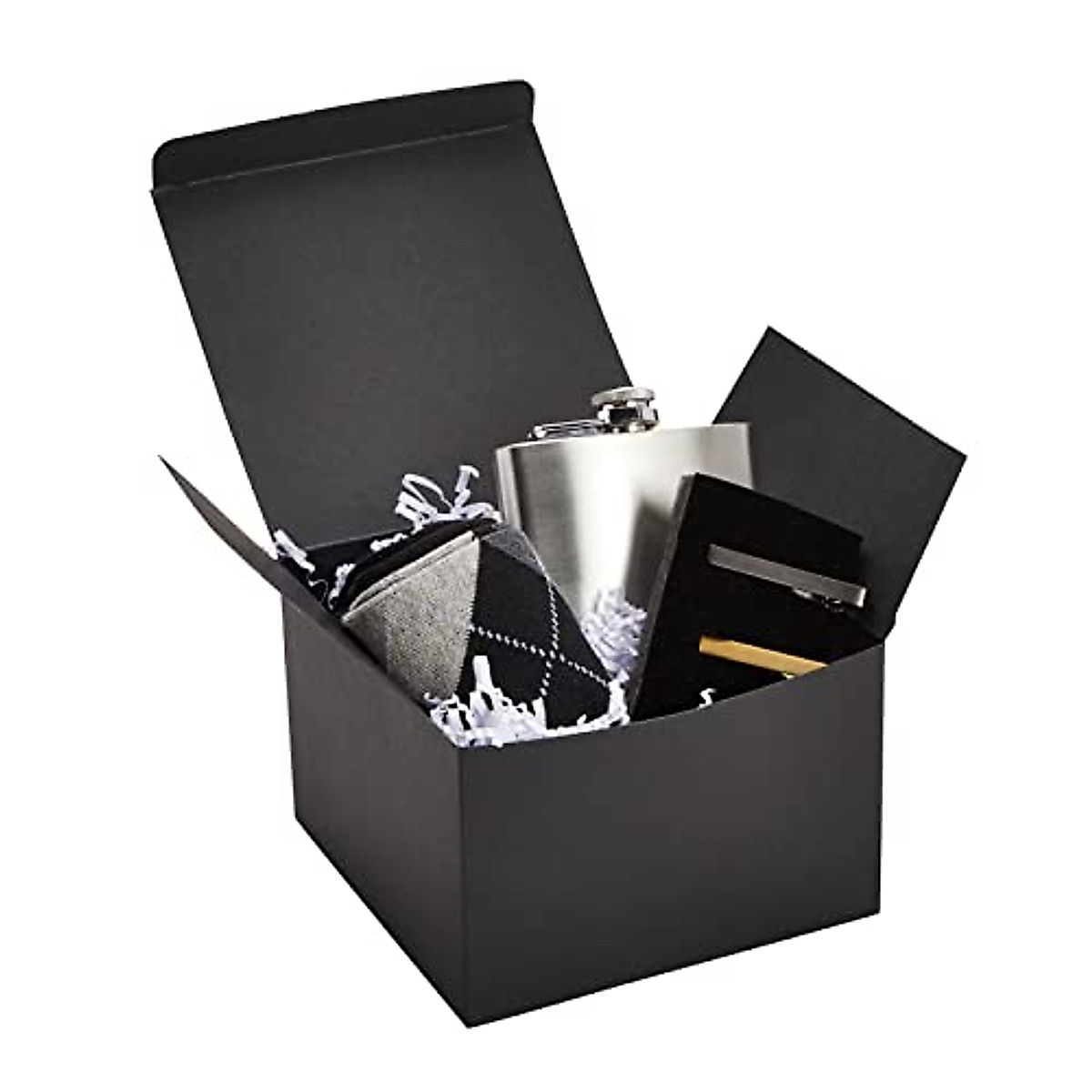 Juvale 30 Pack Black 6x6x4 Gift Boxes with Lids for Presents, Birthday Themed Party Favors, Groomsmen, Bridesmaid Proposal