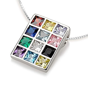 Ephod Breastplate Necklace, Priest Breastplate, Hebrew Jewelry, Hoshen Necklace, Tribes of Israel Necklace, 925 Sterling Silver Jewelry, Sterling Silver Stone Cubic Zirconia, Cubic Zirconia