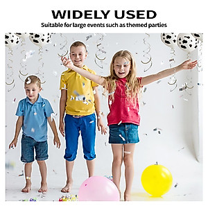 30 Pieces Silver Hanging Swirl Party Decorations Foil Decorations Ceiling Swirl Spiral Hanging Plastic Streamer for Ceiling Birthday Graduation Wedding Celebration Baby Shower Party Supply