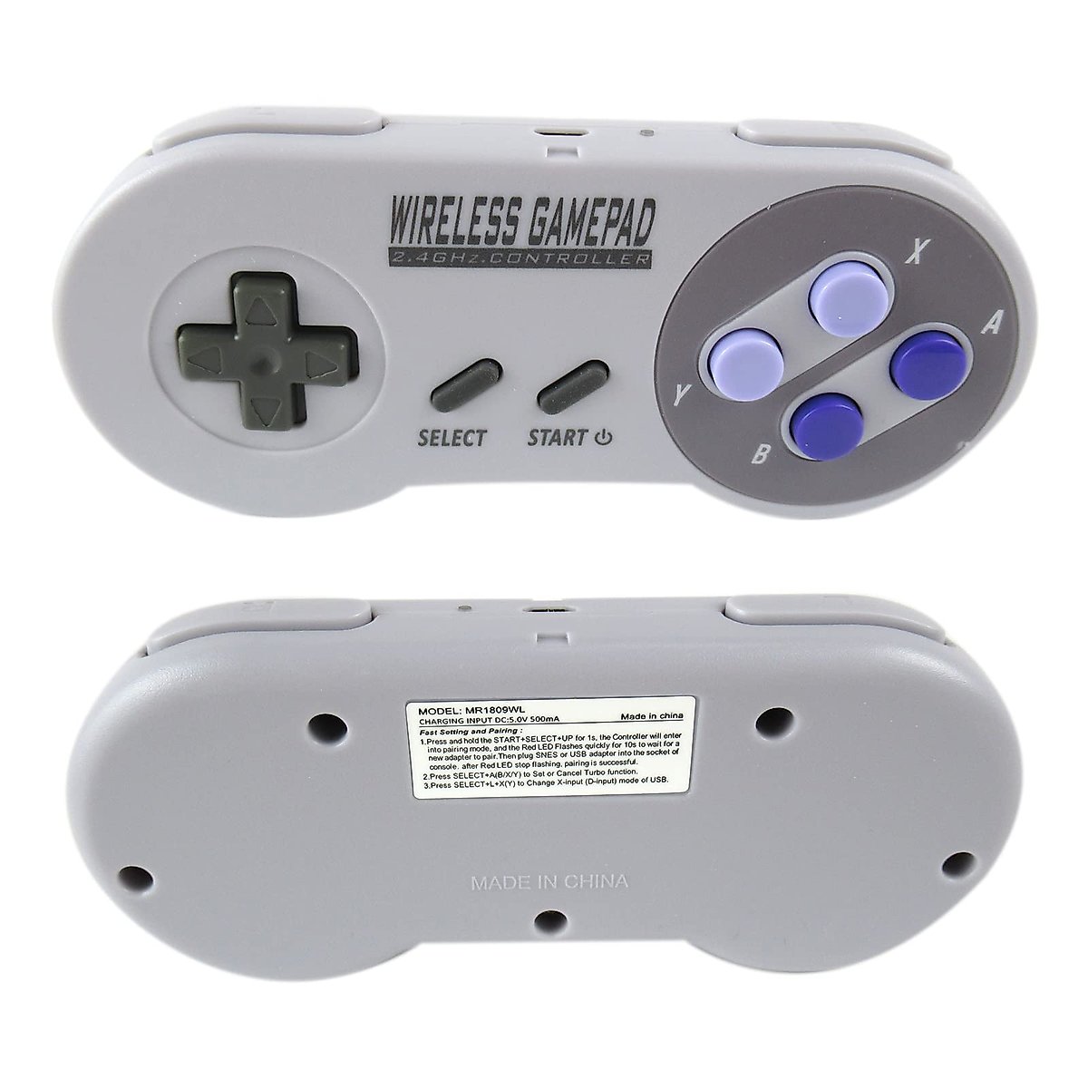 2 Pack Wireless Controller for SNES Classic Edition（Mini）/ for NES Classic Edition, Gamepad with USB Wireless Receiver Compatible for Switch, Windows, iOS, Liunx, Android Device