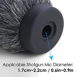 YOUSHARES NTG3 Microphone Windscreen - Deadcat/Windmuff for Rode NTG-3, Sennheiser MKH416 Shotgun Mic, Wind Shield Up to 7.1" Long