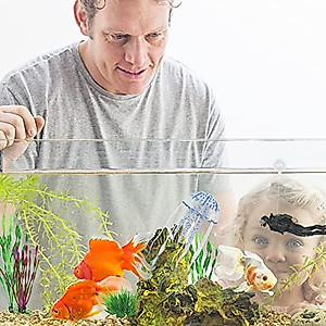 suruikei 8Pcs Fish Tank Decoration Set, Fishtank Diver Floating Decoration Aquarium Jellyfish Ornament Aquarium Artificial Plastic Plants Realistic for Various Kinds of Fish Tanks (H01)