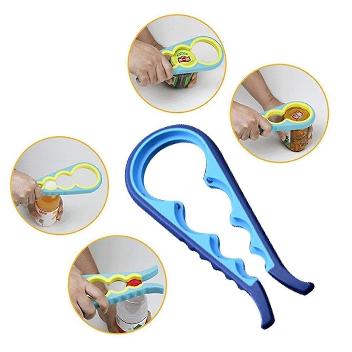 Jar Opener & Bottle Can Opener Multifunction Bottle Lid Grippers for Weak Hand, Elderly, Seniors, Arthritis Sufferers,Child,Women (Blue)