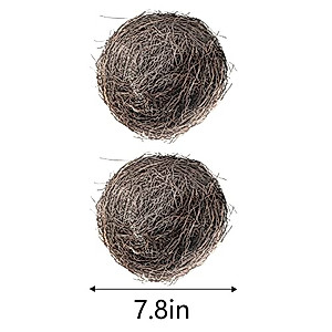 Hamiledyi Rattan Bird Nest Natural Handmade Parakeets Hut Cozy Resting Place Garden Yard Home Party Decor for Doves Canaries Finches Budgies
