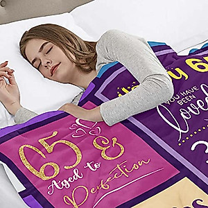 65th Birthday Gifts for Women Blanket,65th Birthday Decorations for Women,65th Birthday Gifts for Men,Gifts for 65 Year Old Woman,1958 Birthday Gifts for Women,Her,Him,Sister Throw Blanket 60"x50"