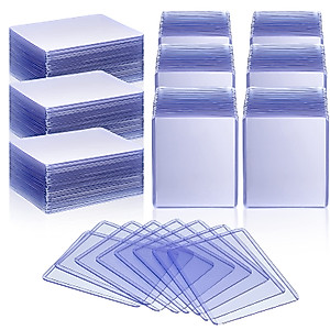 Chinco 400 Pieces Card Sleeve Hard Plastic Card Protector Card Holder for Trading Card, Baseball Card, Football Card, Sport Card, Card Photo Card, 3 x 4 Inches (Clear)