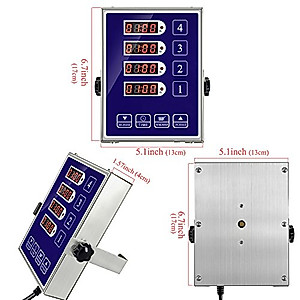 YOOYIST Commercial 4 Channel Kitchen Timers Digital Restaurant Timer Professional Multi Calculagraph Heavy Duty Stainless Steel Loud Alarm Food Truck Cooking