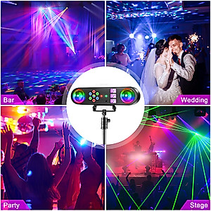 DJ Lights with Stand,5 in 1 Dj Lights for Parties Set Disco Ball Party Light with Remote Control, UV,Strobe, Dyeing Led Par Light and Pattern Lights for Bar Gig Wedding Christmas Stage Lights