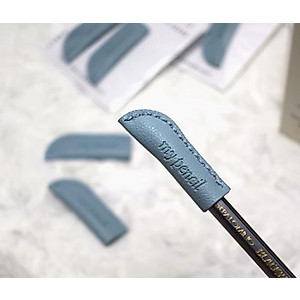 AWESOME MAKE IT, Leather Pencil Cap (3 Pack), Handmade, School & Office Essentials, Pencil Cover, Protector, case, Accessories, 6 Colors (Olive)