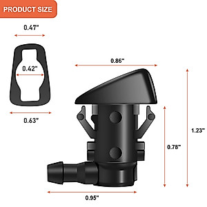 Belleone Windshield Washer Nozzle Kit Compatible with 2005-2016 Jeep Grand Cherokee, 2005-2013 Chevy Malibu, Pontiac G6, Saturn Aura, Replace #55372143AB, 15247800, 55156427AB, 55079049AA, 2PCS