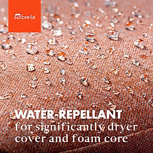 METADRI Chaise Lounge Outdoor Cushion, 23" W x 75" L x 2.5" H, Cast Coral