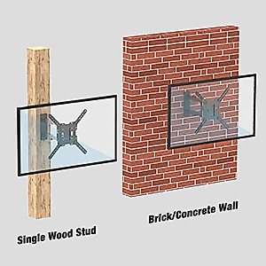 GINKGO TV Wall Mount for Most 26-55 Inch TVs, Full Motion TV Mount with Swivel, Tilt and Extension Arm, Wall Mount TV Bracket Single Stud Center Angle Design, Max VESA 400x400mm