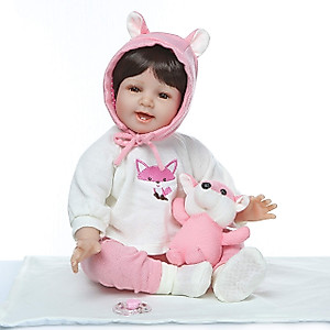 LOVEDOLL Reborn Girl Baby Doll Clothing for 20-23 Inch Realistic Newborn Lifelike Baby Girl Pink Clothes Outfit with Hat