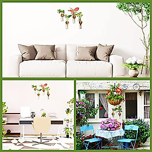 HUSSLEAN Plant Propagation Station Terrarium,Glass Propagation Stations Wall Hanging Planter Tubes for Garden Office Decoration,Plant Lover Gifts (4 Vase)