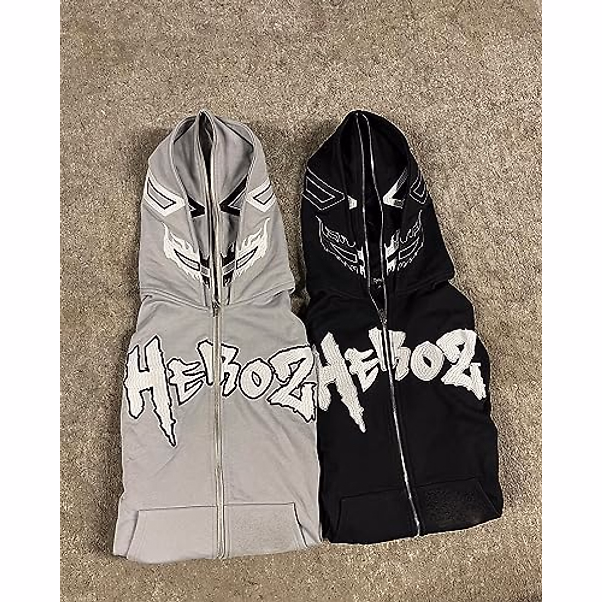 Sunwittafy Y2k Hoodie Men Women Letter Graphic Zip Up Hoodie Spiderweb Grunge Oversized Sweatshirt Sweater Demon Jacket