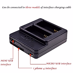 Suptig Battery (2 Pack) and Daul Charger for Gopro HERO3 Gopro HERO3+ and Gopro AHDBT 301 AHDBT 302