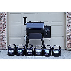 NUUK 20 LBs Fuel Pellet Storage Bag, Wood Pellet Container, Smoker Pellet Dispenser, Smoking Wood Chips Container, Wood Pellet Storage Bucket, Black