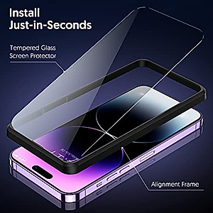 Fotbor for [3+3 Pack] iPhone 14 Pro Max Screen Protector with Camera Lens Protector, 9H Shatterproof Tempered Glass Film with Easy Installation Frame, HD Clear Sensitive Full Coverage 6.7 Inch