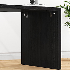 HSH Black L Shaped Computer Desk with Drawers, L Shaped Home Office Desk with Storage Cabinet Shelves, Reversible Corner Wood Writing Desk for Executive Work Study,Large Bedroom Computer Table,55 Inch