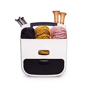 Ubbi Multi-Compartment Box Home Easy to Carry Handle and Drawer, Black Storage Caddy Organizer