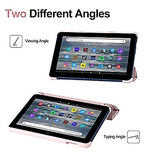 Case Fits Amazon All-New Kindle Fire 7 Tablet (2022 Release-12th Gen) Latest Model 7",Trifold Stand - Ultra Light Slim Fit Protective Cover with Auto Wake/Sleep (Pink)