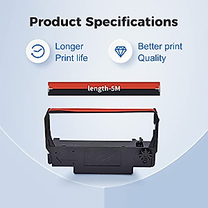 myCartridge ERC30 ERC30 ERC-30 ERC/30/34/38 B/R Compatible Ribbon Cartridge for use in ERC38 NK506 Printer (Black Red, 12-Pack) ERC30