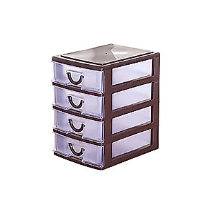 BOMBOMFUN 4-Floor Plastic Drawer Small Tower Storage Unit Office Cosmetic Home Organiser