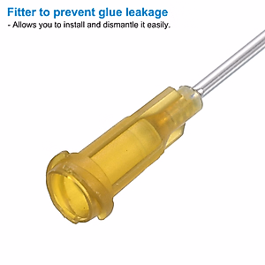 PATIKIL 17Ga x 1 Inch Dispensing Needle Tips, 36Pcs Stainless Steel 45 Degrees Pre Bent Glue Needle Tube Blunt Tips with Luer Lock for Glue Oil Applicator, Brown