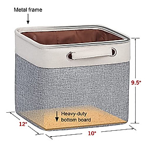 Kntiwiwo Foldable Storage Bin Collapsible Basket Cube Storage Organizer Bins with Dual Carry Handles for Home Closet Nursery Drawers Organizer, Set of 3