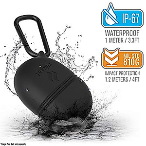 Catalyst 3.3ft Waterproof Case for Google Pixels Buds 2, Silicone case, Compatible with Wireless Charging, Carabiner Included - Stealth Black